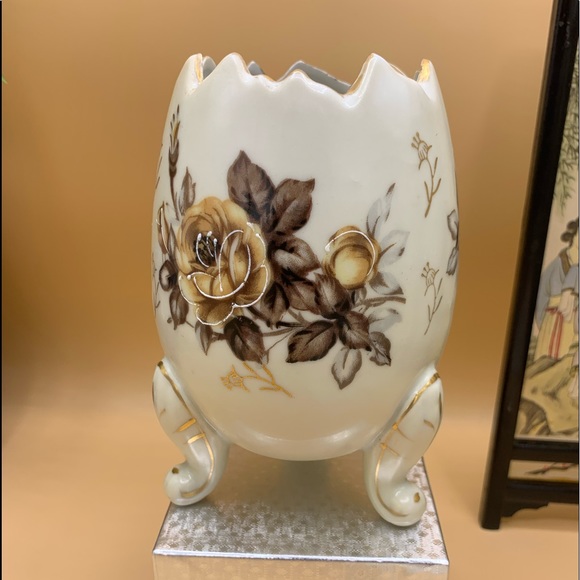 napco | Accents | Napco Footed Floral Egg Vase | Poshmark